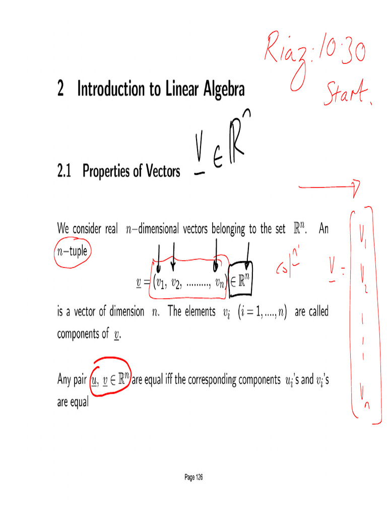 CQF January 2013 Maths Primer Linear Algebra Annotated | PDF