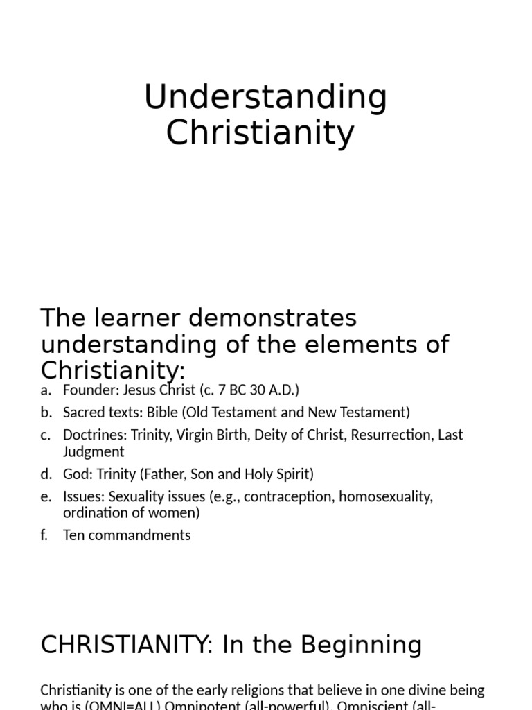 Key Elements of Christianity Explained | PDF | Jesus | God In Christianity