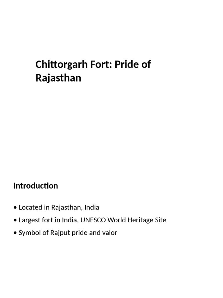 Chittorgarh Fort Text Only | PDF