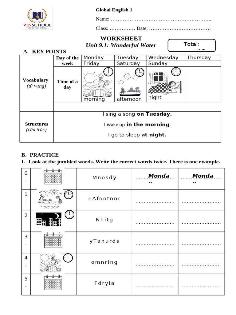 W33 - Weely Worksheet | PDF