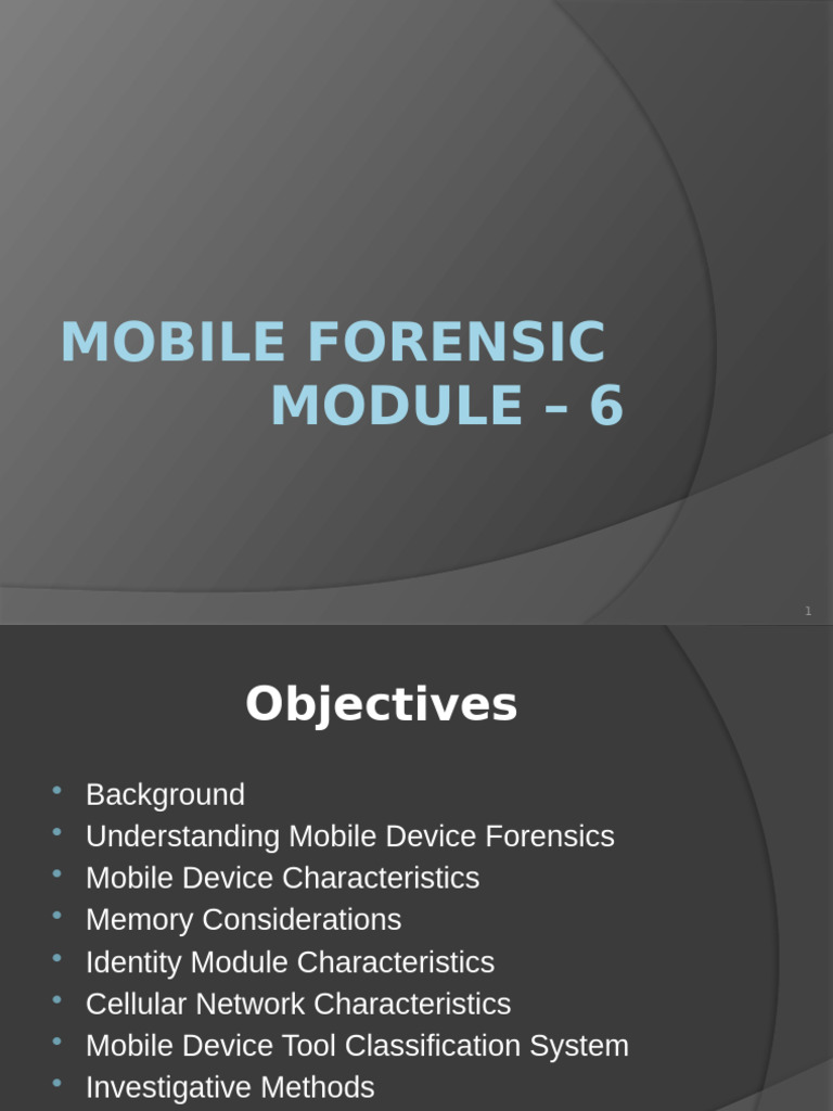 Module - 6 - Mobile Forensic | PDF | Computer Data Storage | Mobile Phones