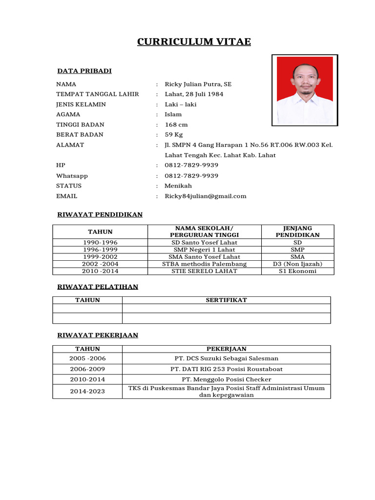 Contoh Format CV | PDF