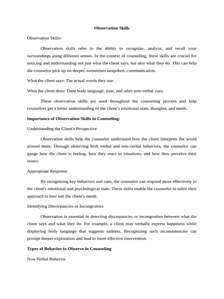 Specific Intro Observation | PDF | Nonverbal Communication | Body Language