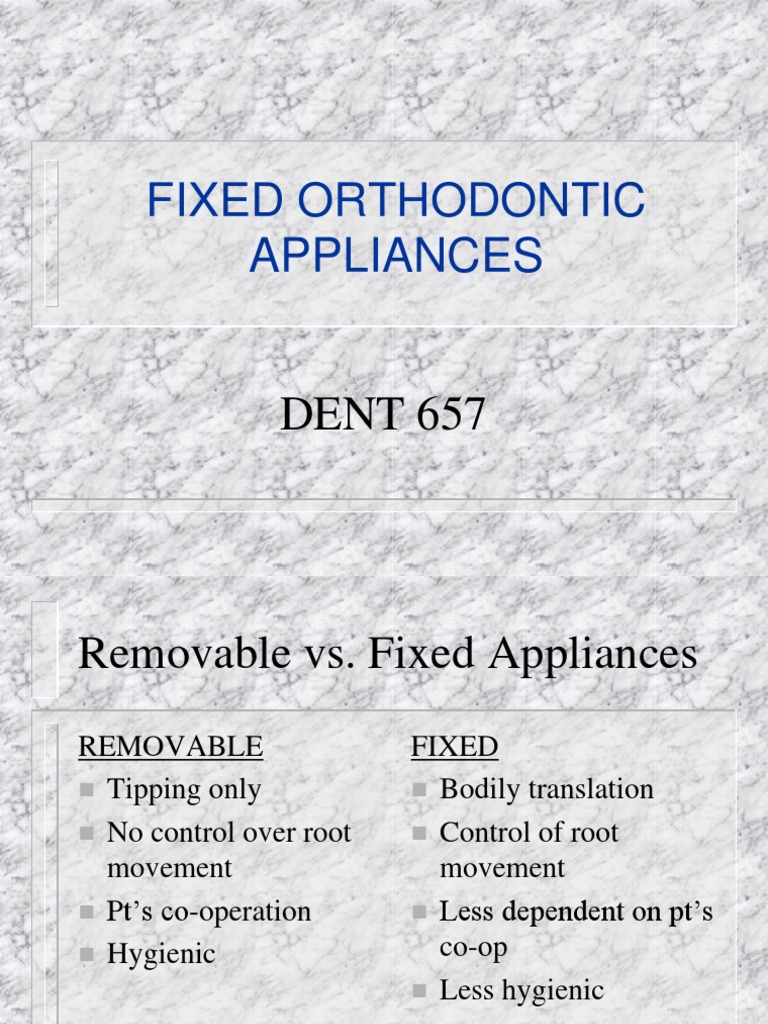 Components of Fixed Orthodontic Appliances | PDF | Dental Anatomy ...