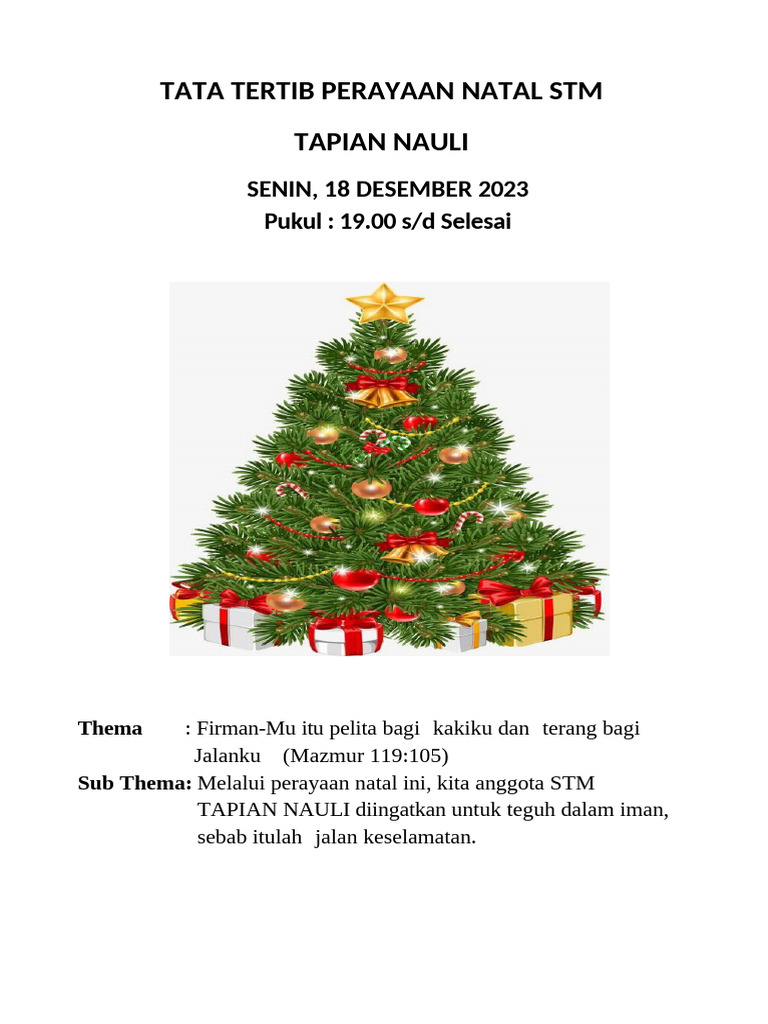 Tata Tertib Perayaan Natal STM | PDF