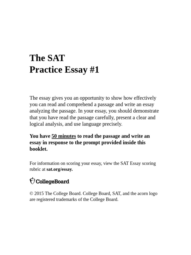 SAT Test 1 Essay | PDF