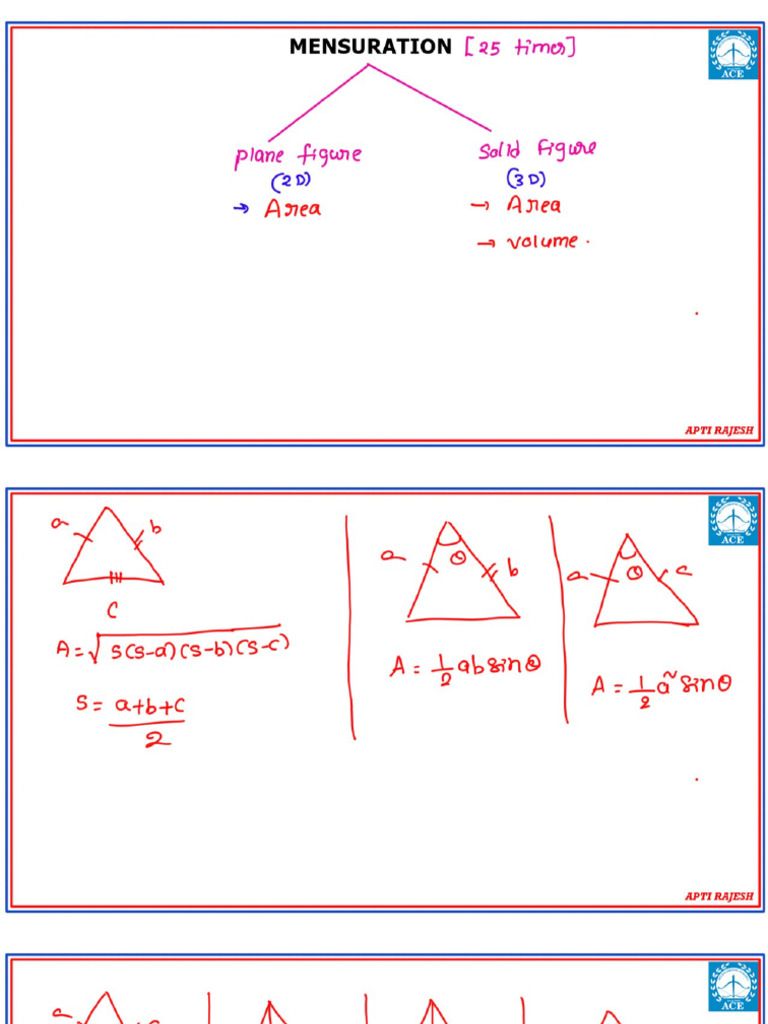 Mensuration Jan 1 | PDF