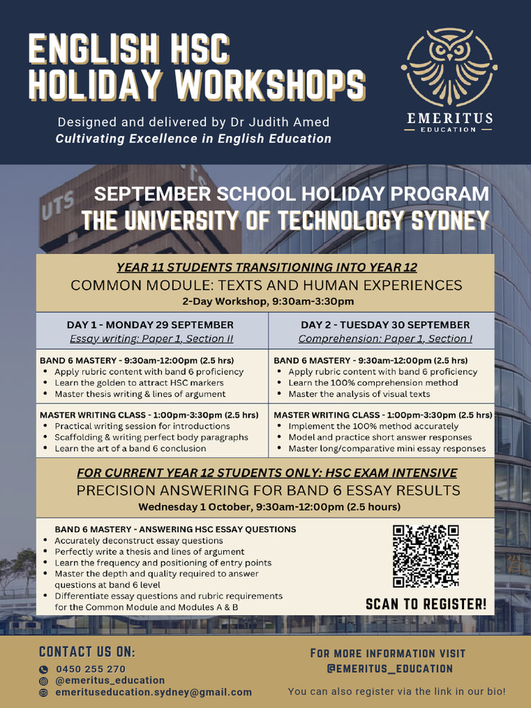 HSC English Holiday Workshops Sydney | PDF
