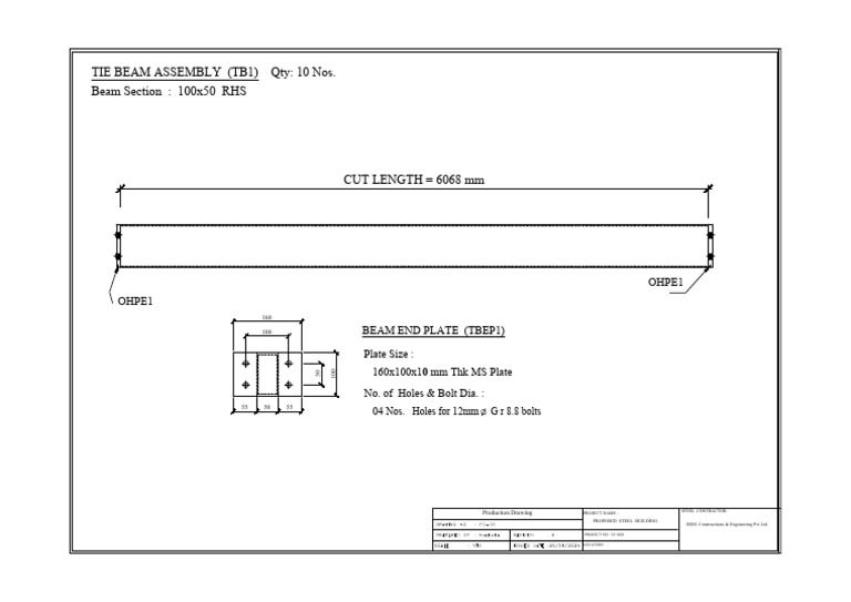 Steel Building Production Drawing Details | PDF