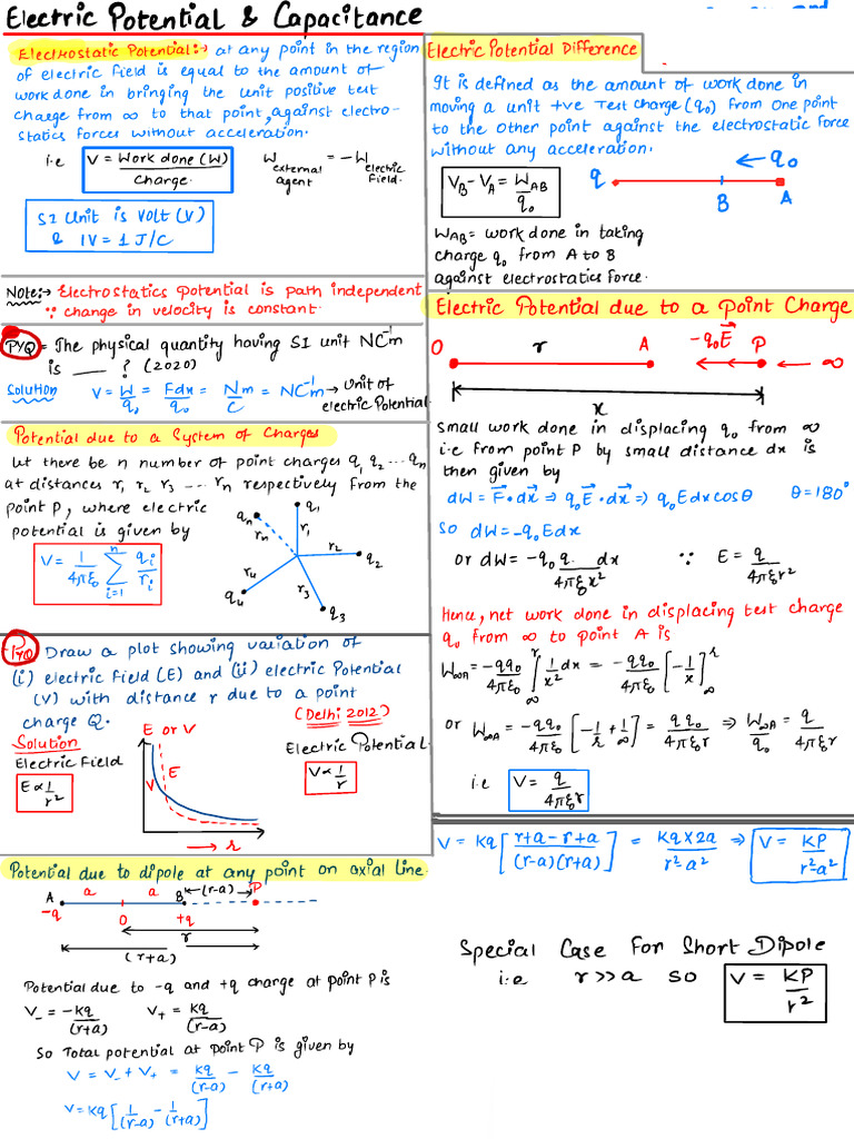 Chapter 2 Electrostatic Potential & Capacitance | PDF | Force | Classical Mechanics