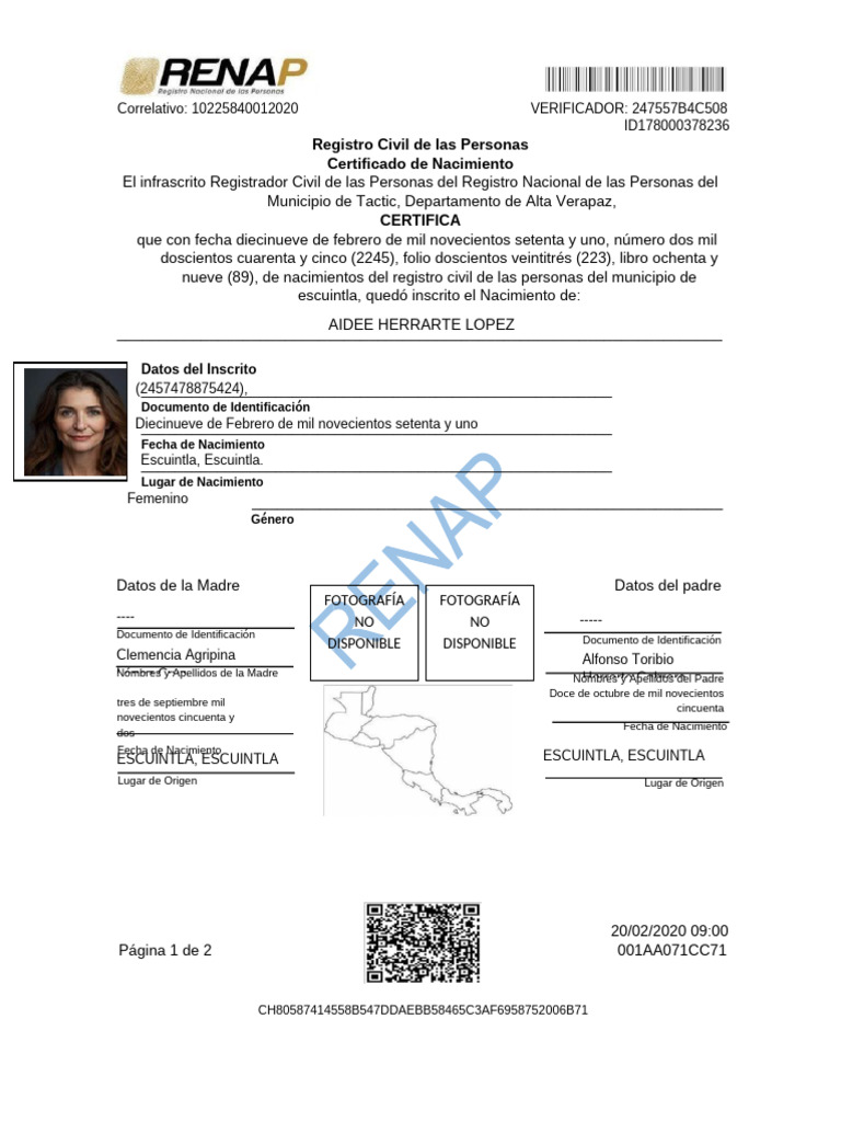 Certificado de Renap Ya Resuelto | PDF | Autenticación