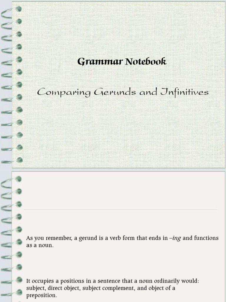 Gerunds vs. Infinitives Explained | PDF | Verb | Subject (Grammar)