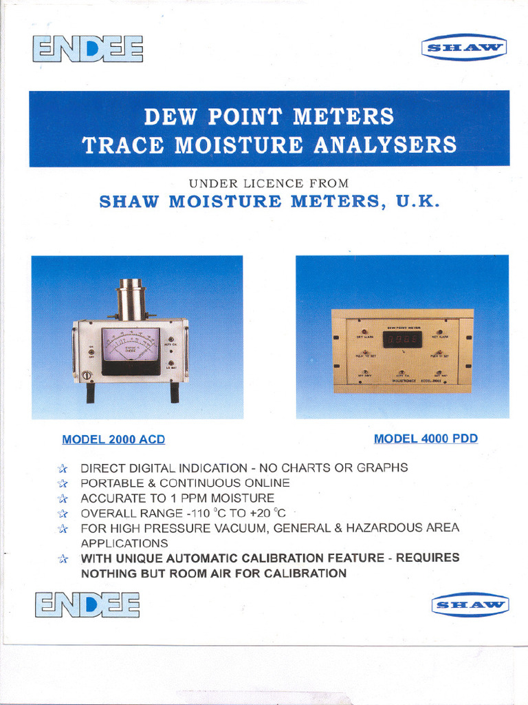 01 Operation Manual Dew Point Monitor DCD2000 Endee | PDF | Calibration ...