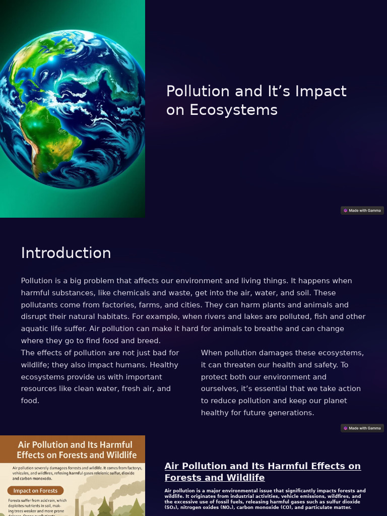 Pollution and Its Impact On Ecosystems | PDF | Water Pollution | Air ...