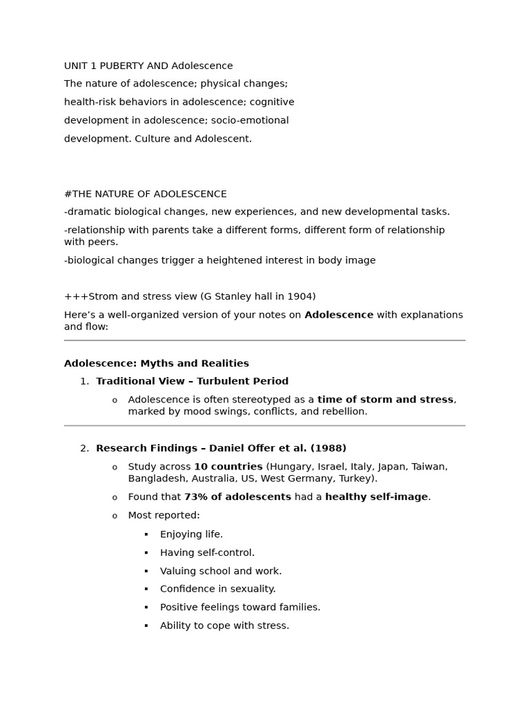 Understanding Puberty in Adolescence | PDF | Sexually Transmitted ...