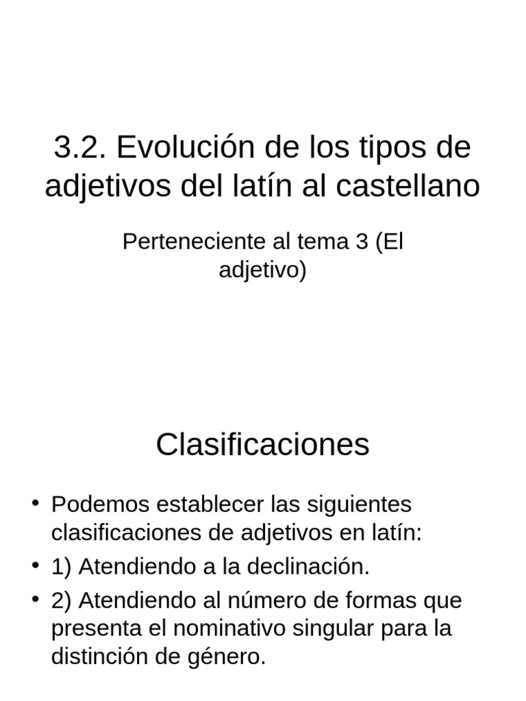 Tipos de adjetivos en latín y español | PDF | latín | Adjetivo
