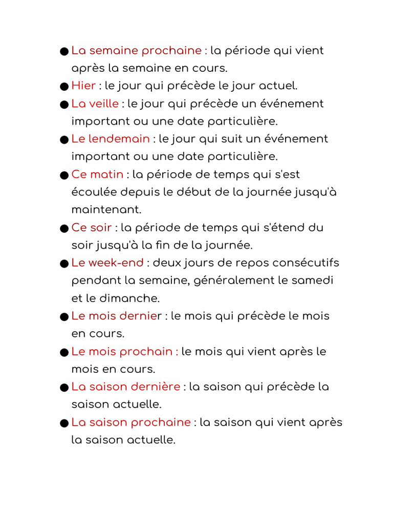 Terminologie des périodes temporelles | PDF