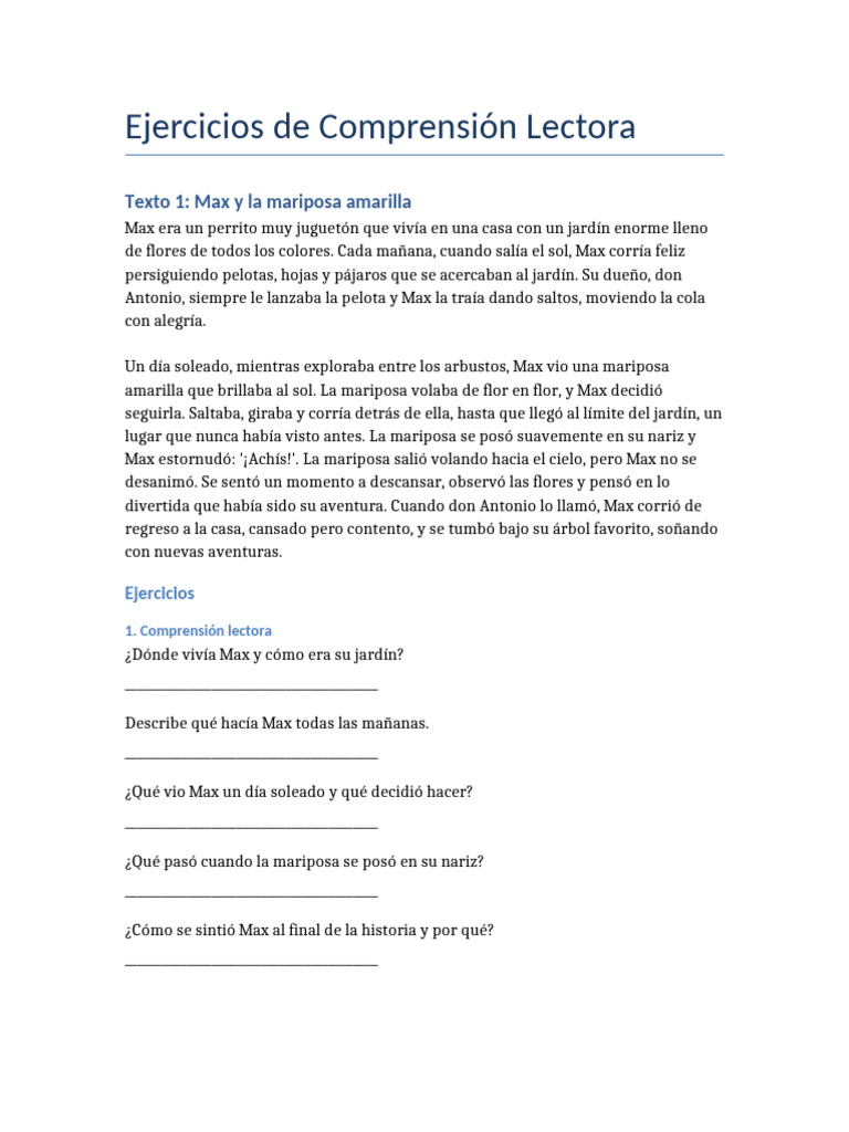 Comprension Lectora 8 Anos PaginaCompleta | PDF