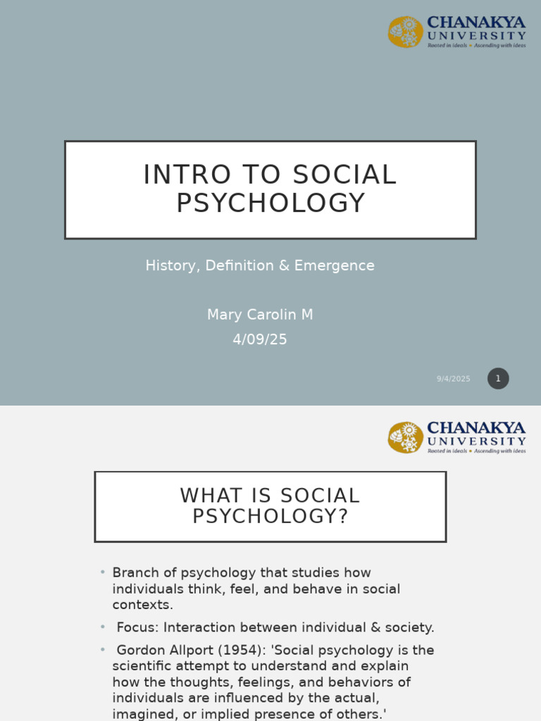 Social Psychology Presentation For Students | PDF | Psychology | Social ...