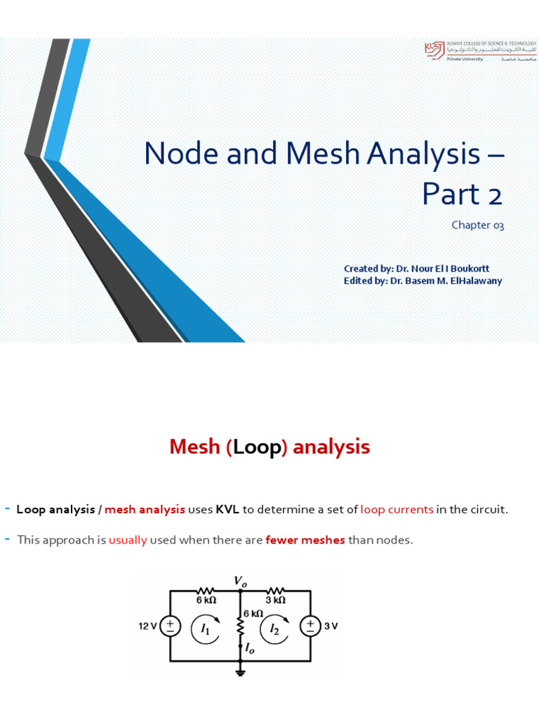 W08 - EE101 - Mesh Analysis | PDF | Electrical Network | Applied ...