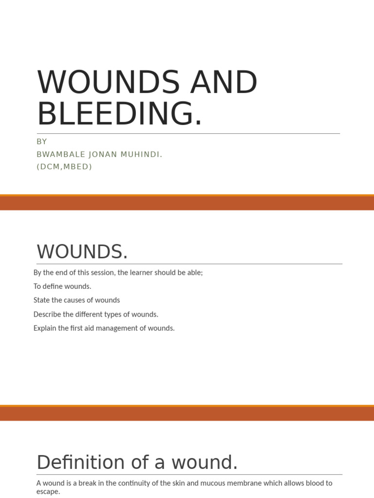 Wounds and Bleeding | PDF | Wound | Vein