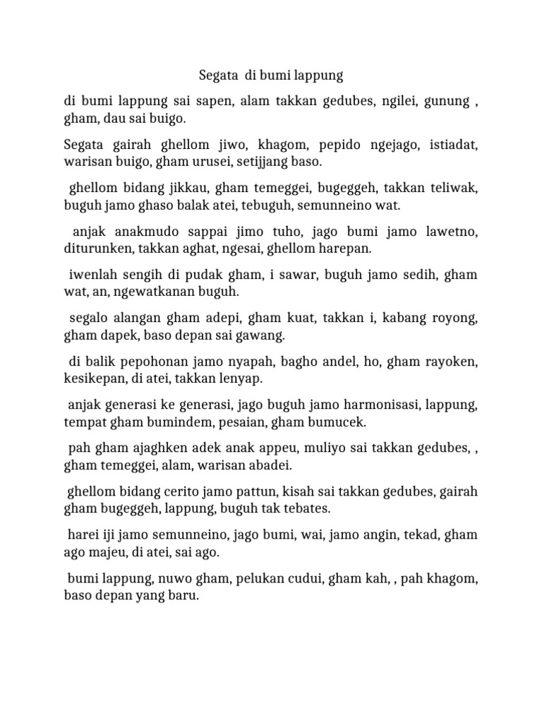 Segata Di Bumi Lappung | PDF