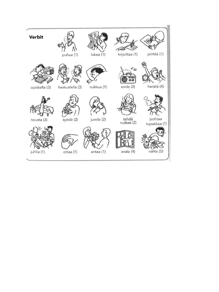 Exercise, Conjugate Verbs (Pictures) | PDF