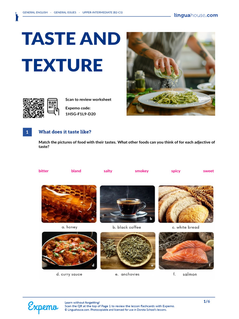 Describing Food: Taste and Texture | PDF | Taste | Adjective