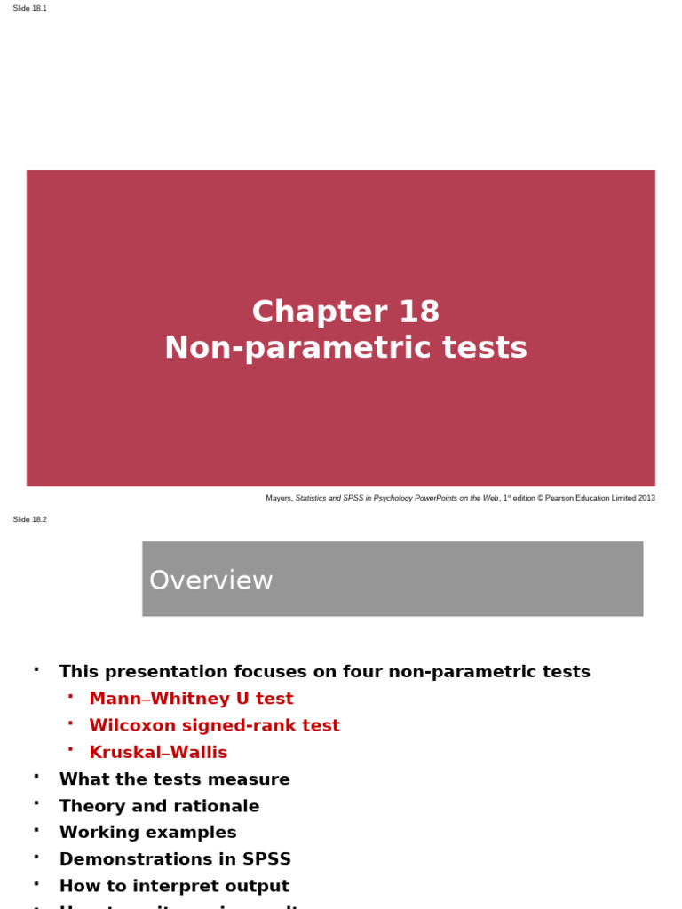 Non-Parametric Tests in SPSS | PDF | Statistics | Nonparametric Statistics