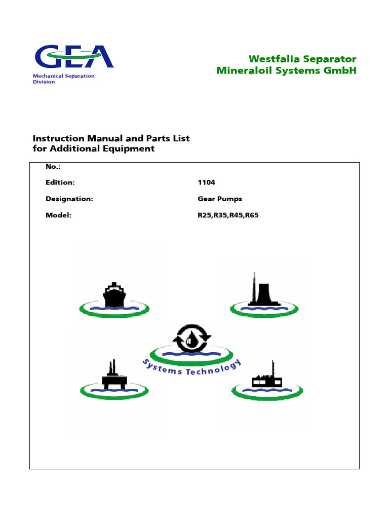 Gear Pumps Manual: R25, R35, R45, R65 | PDF | Pump | Mechanical Engineering