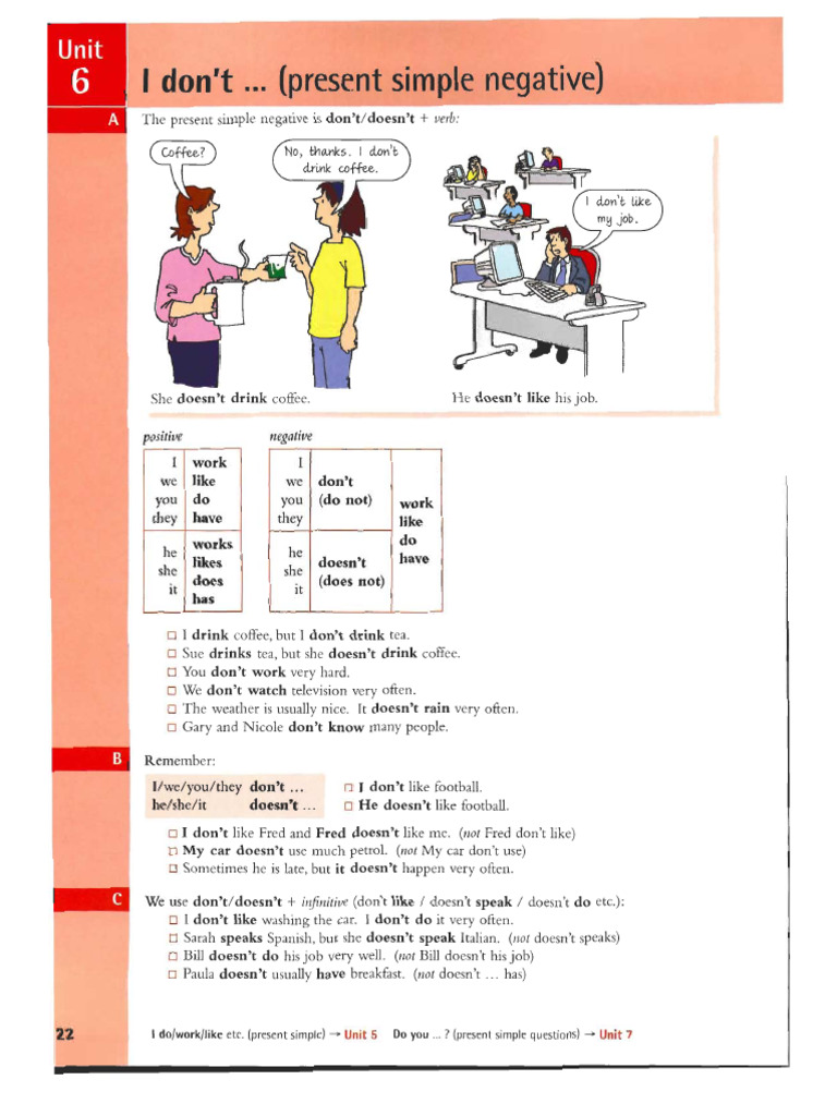 Present Simple - Negative Sentences and Questions | PDF