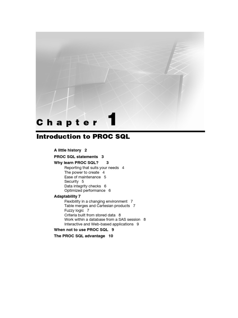 The Essential PROC SQL | PDF | Sql | Relational Database