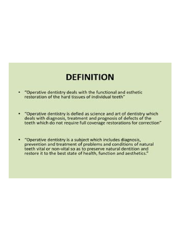 Operative Dentistry Cases | PDF