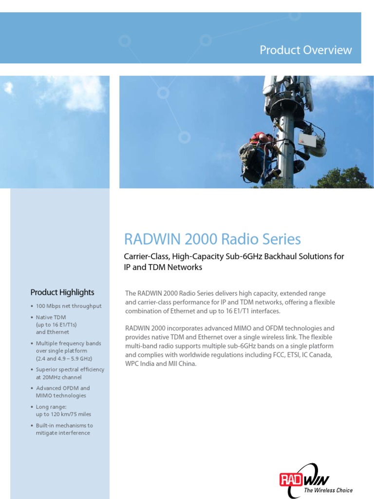 RADWIN 2000 Radio Series: Product Overview | PDF | Orthogonal Frequency ...