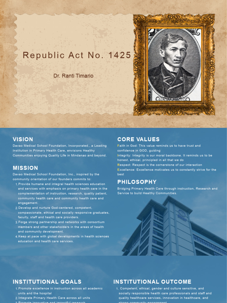 Lesson 1 - Republic Act 1425 (Rizal) | PDF