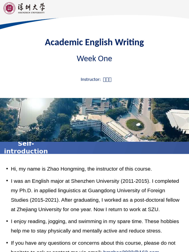 Academic English Writing Week One | PDF | Essays | Argument