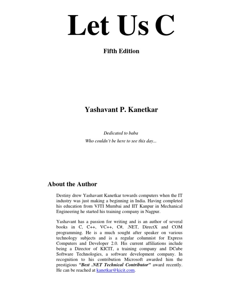 Let Us C - Yashwant Kanetkar | PDF