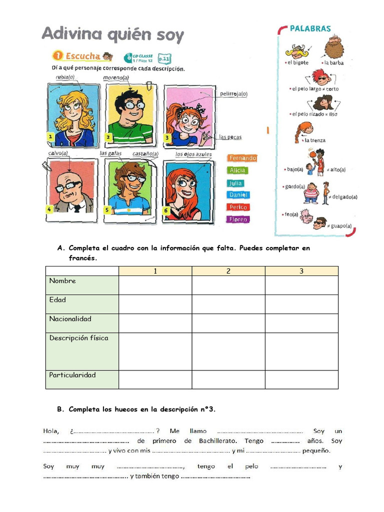 Adivina Quién Soy: Actividades PDF | PDF