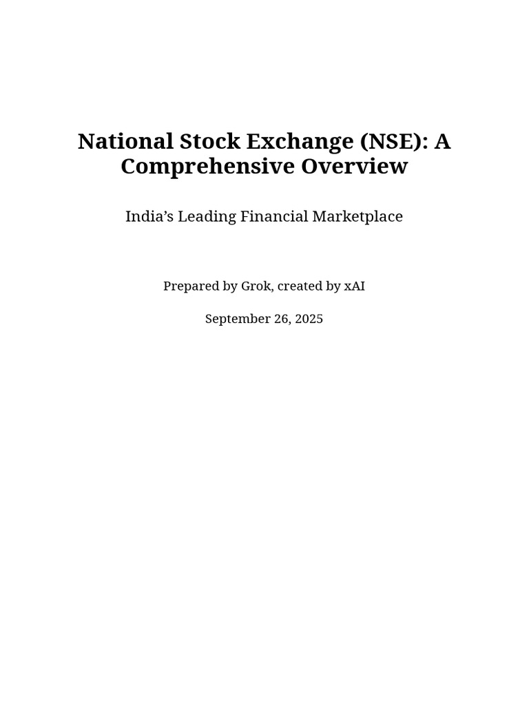 National Stock Exchange (NSE) | PDF | Stock Market | Private Sector
