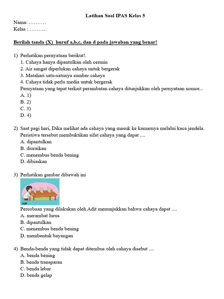 Latihan Soal Kelas 5 | PDF