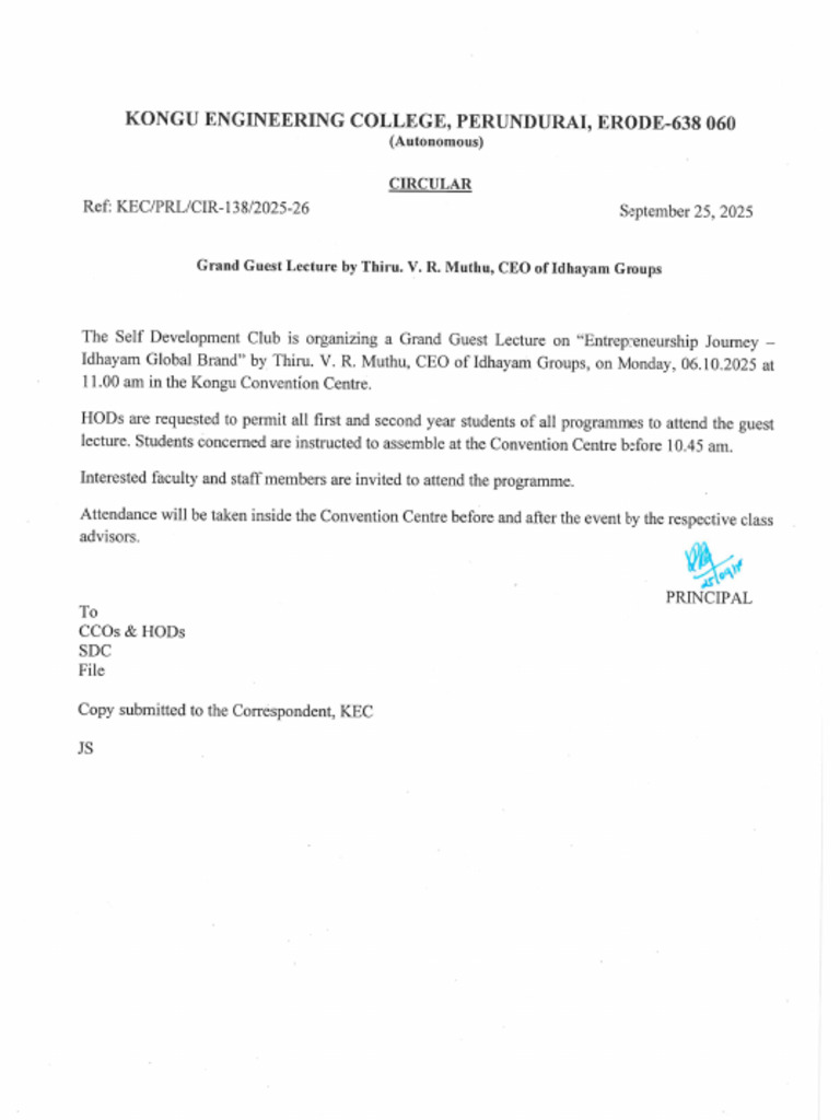 Circular 138 Grand Guest Lecture | PDF