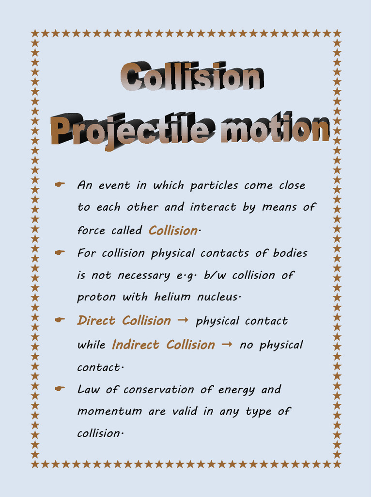 Collision Notes of 11 Class | PDF | Collision | Force