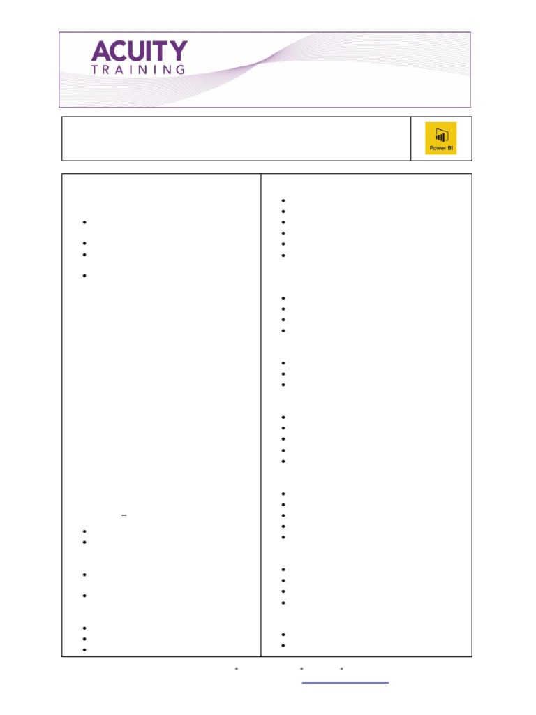 Acuity Training Power BI Introduction | PDF | Software | Data Management