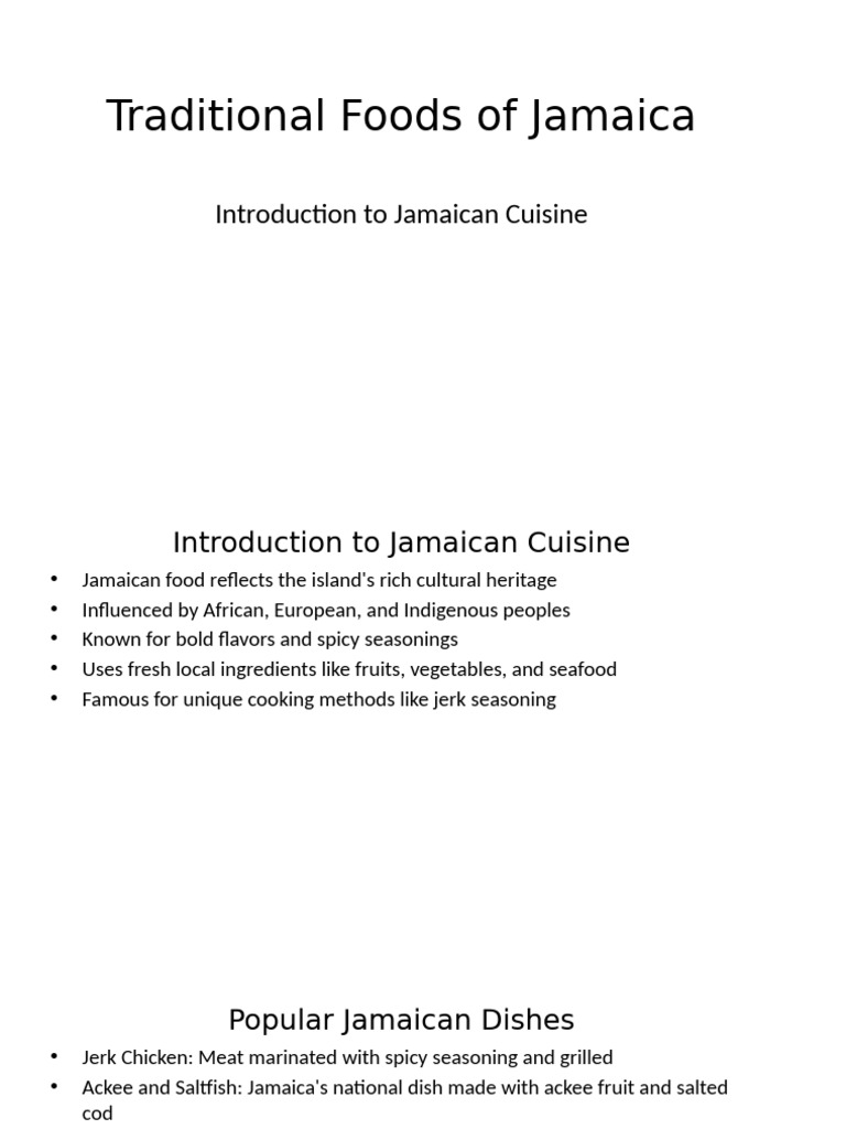 Top Traditional Foods of Jamaica | PDF