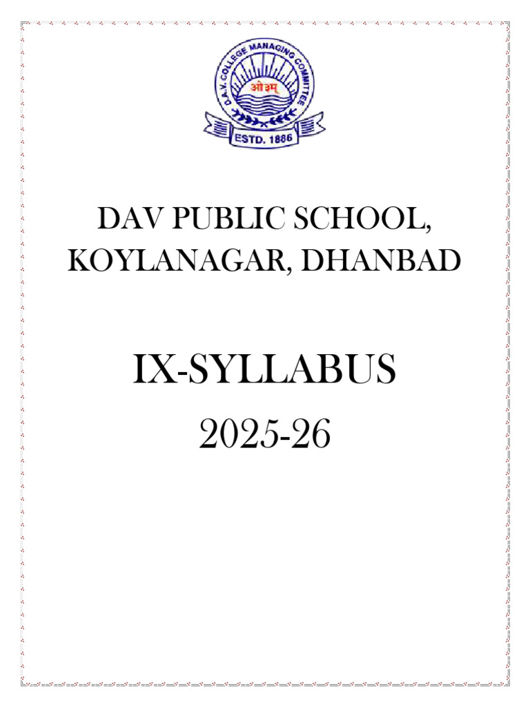 Wa9 Class Ix Syllabus 2025 26 Compressed | PDF | Numbers | Force
