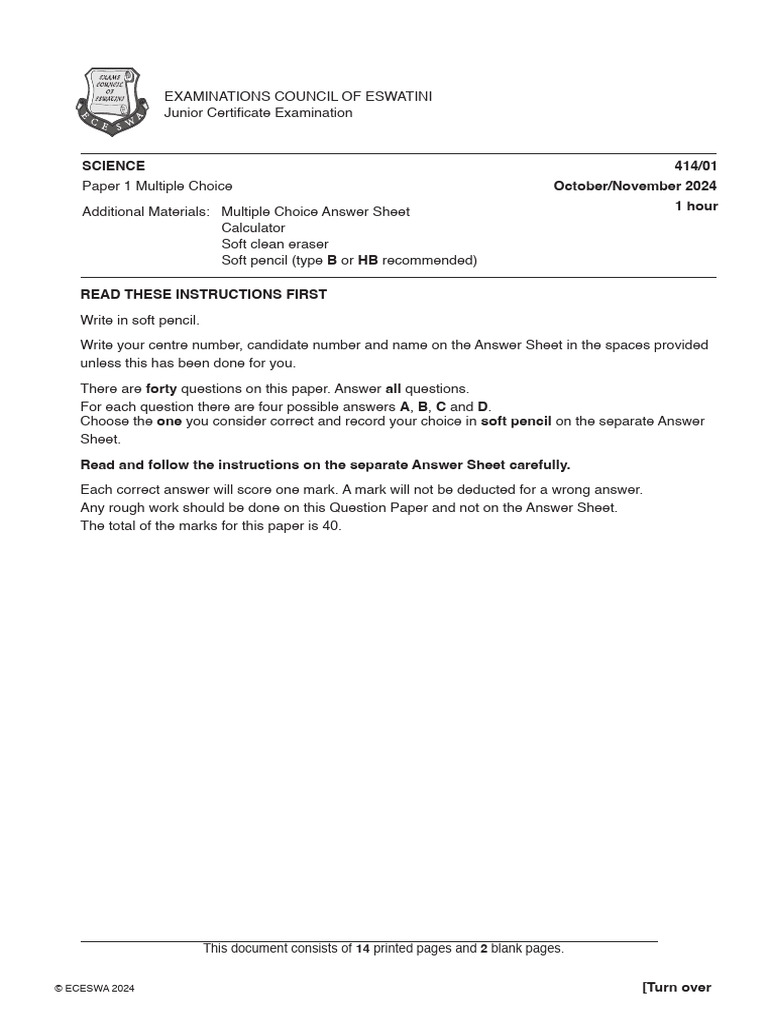 Junior Certificate Science Exam Paper 1 | PDF | Oxide | Iron