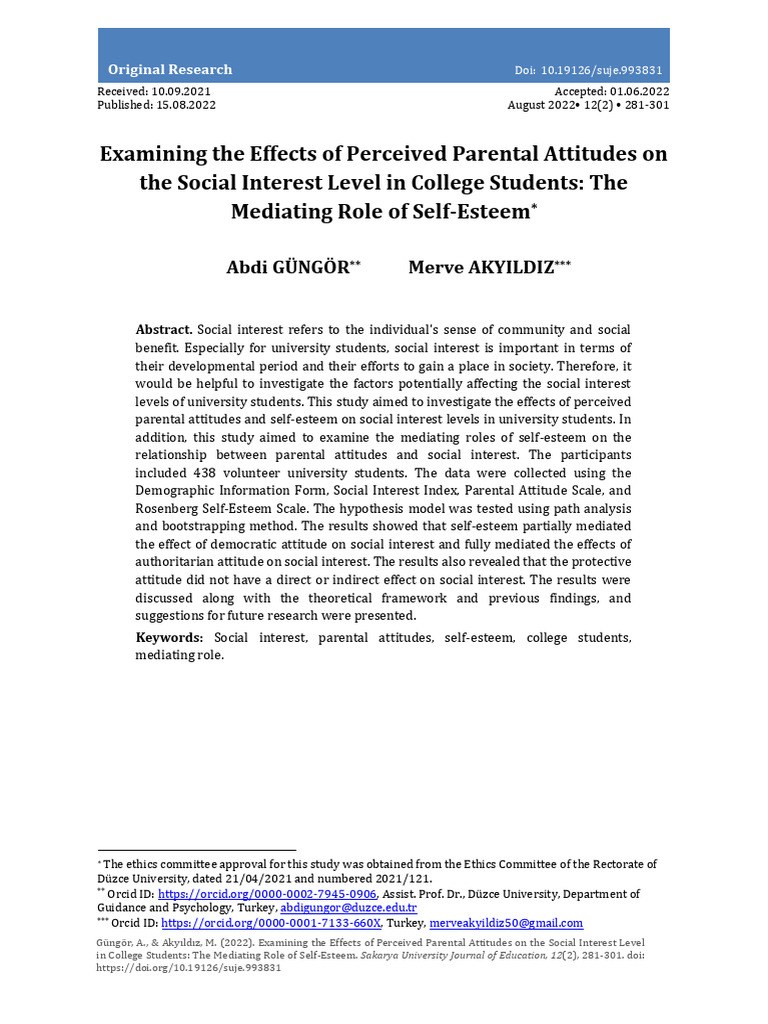 Reasons Behind Low Level of Social Interest 2 | PDF | Self Esteem ...