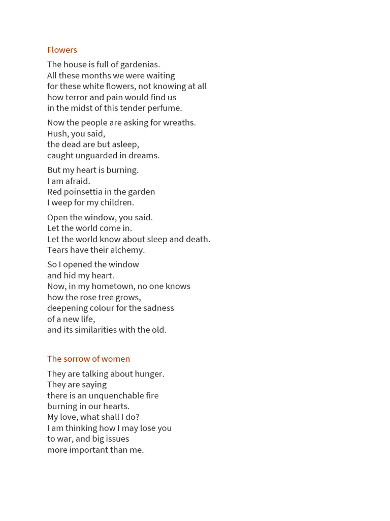 The Sorrow of Women: A Poetic Reflection | PDF