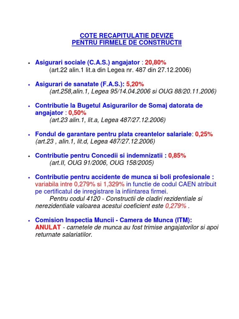 Cote Recapitulatie Devize | PDF