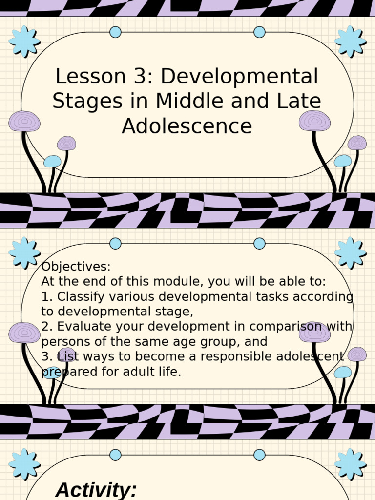PerDev Lesson 3 Developmental Stages | PDF | Developmental Psychology | Adolescence